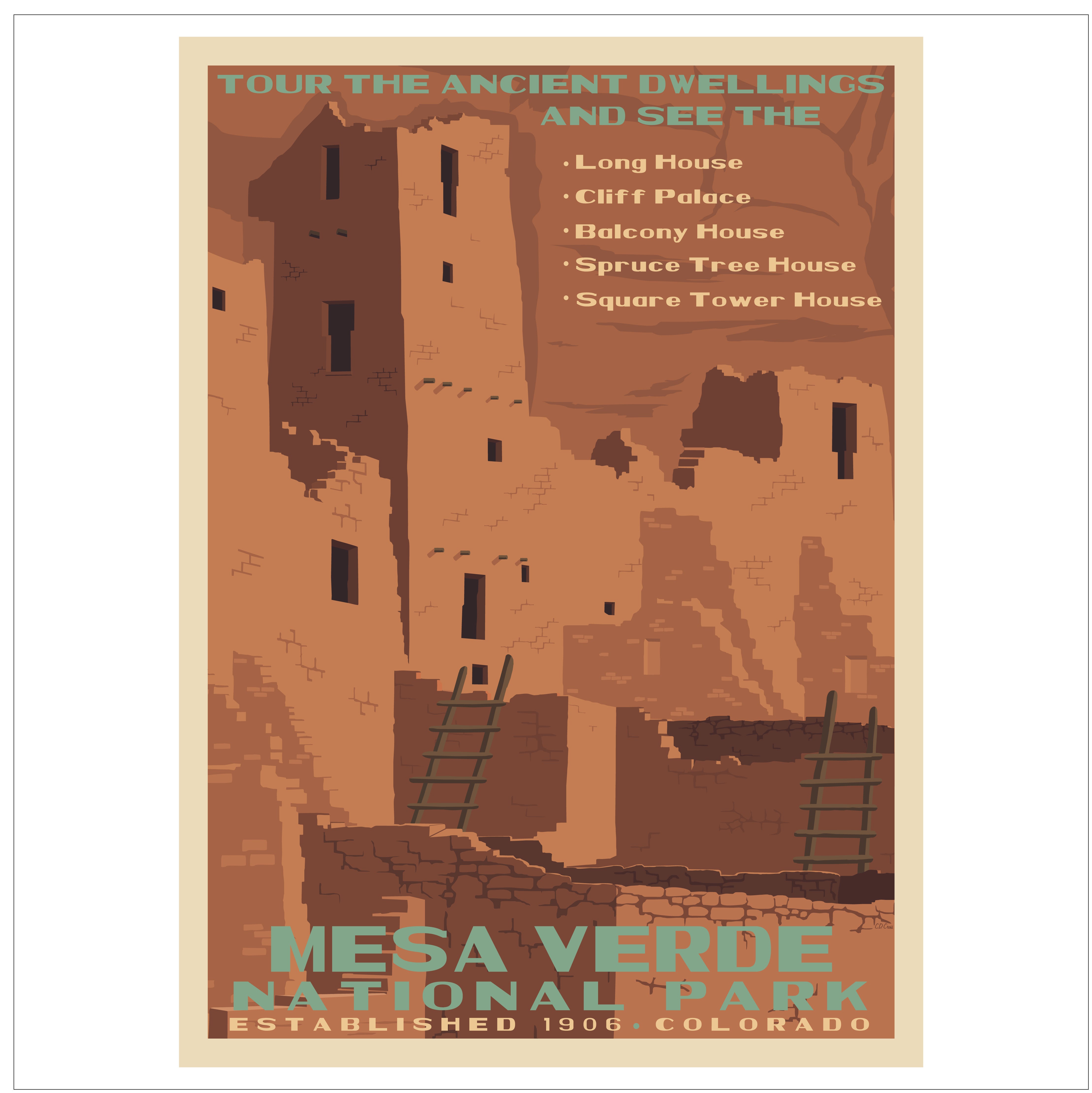 Mesa Verde National Park | Retro Ranger Graphics